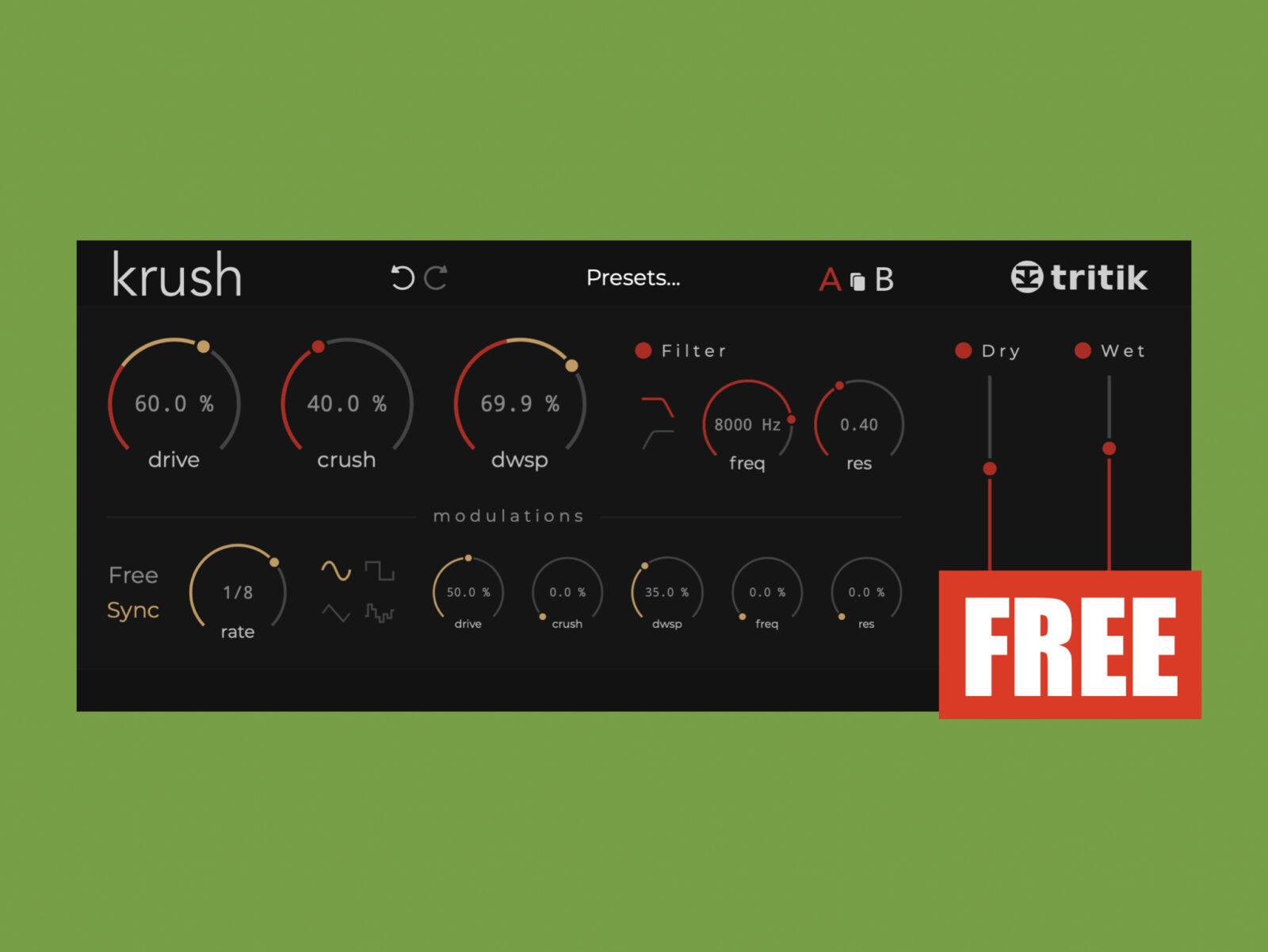 【無料】Tritik Audio『Krush』ビットクラッシャー・プラグイン | Sawayaka Trip!