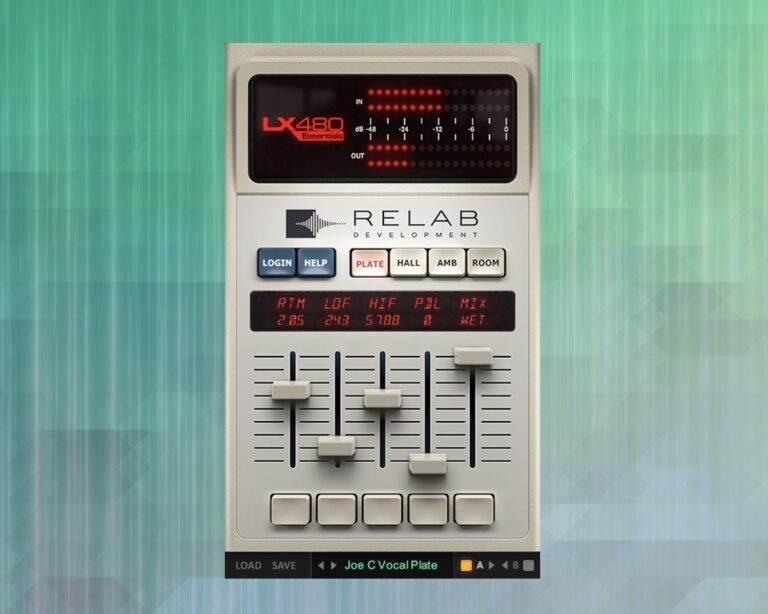 Relab『LX480 Essentials』伝説的リバーブLexicon 480Lの4種類のアルゴリズム搭載した簡単操作のFXプラグイン ...