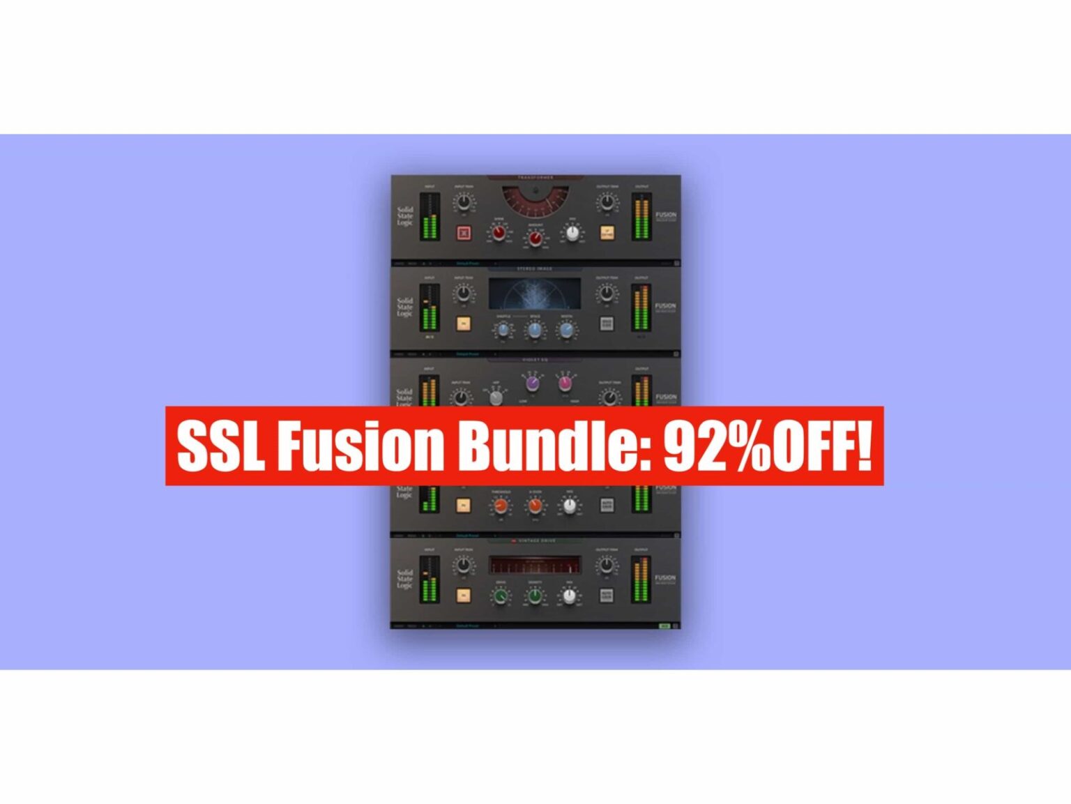 1/6夕方まで【92%OFF】『Solid State Logic SSL Fusion Bundle』ミックス&マスタリングにアナログの温かみと個性を加える強力なプラグイン5製品バンドル ...
